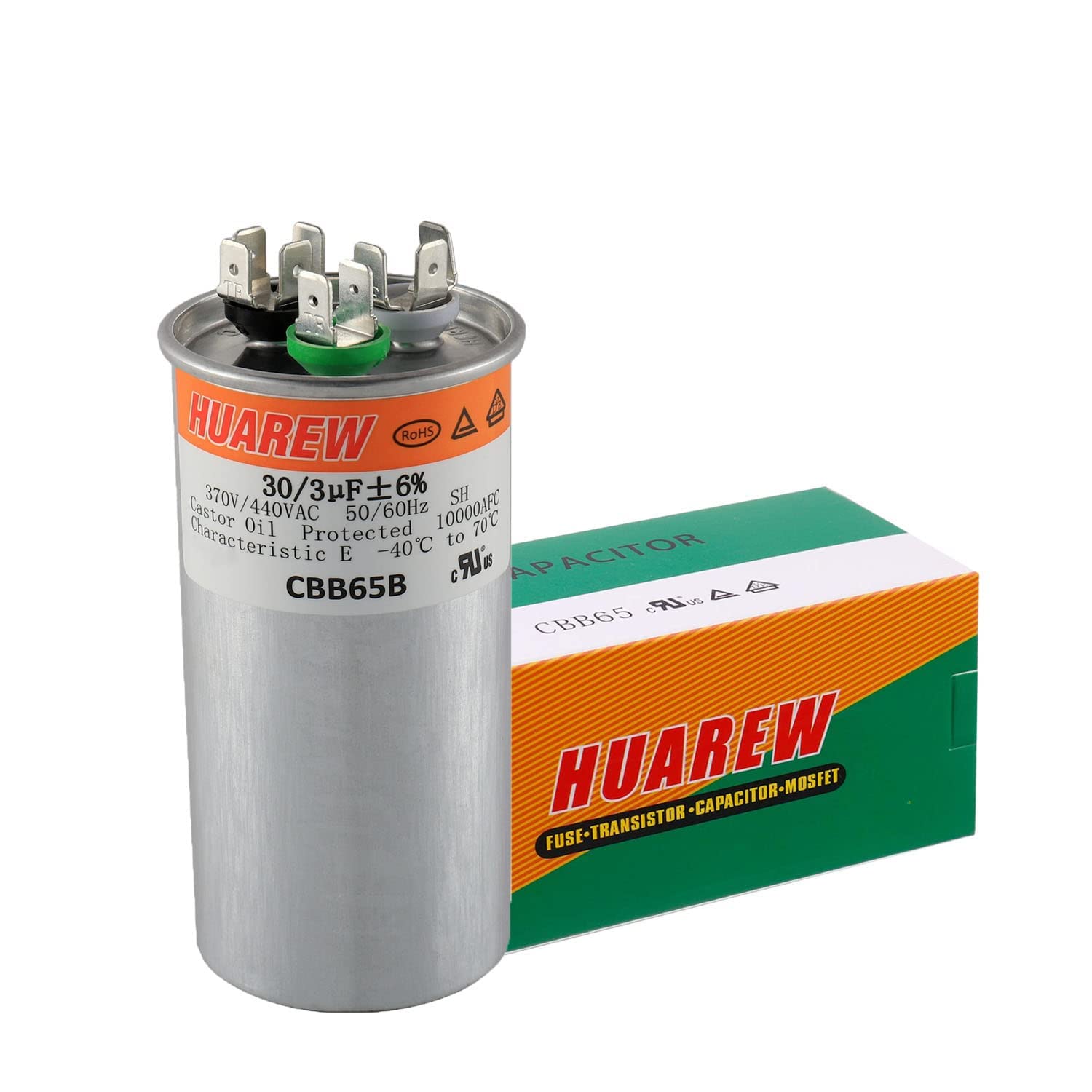 CBB65B Capacitor BOJACK 30+3 UF Dual Run Capacitor - 370/440 VAC CBB65B ...
