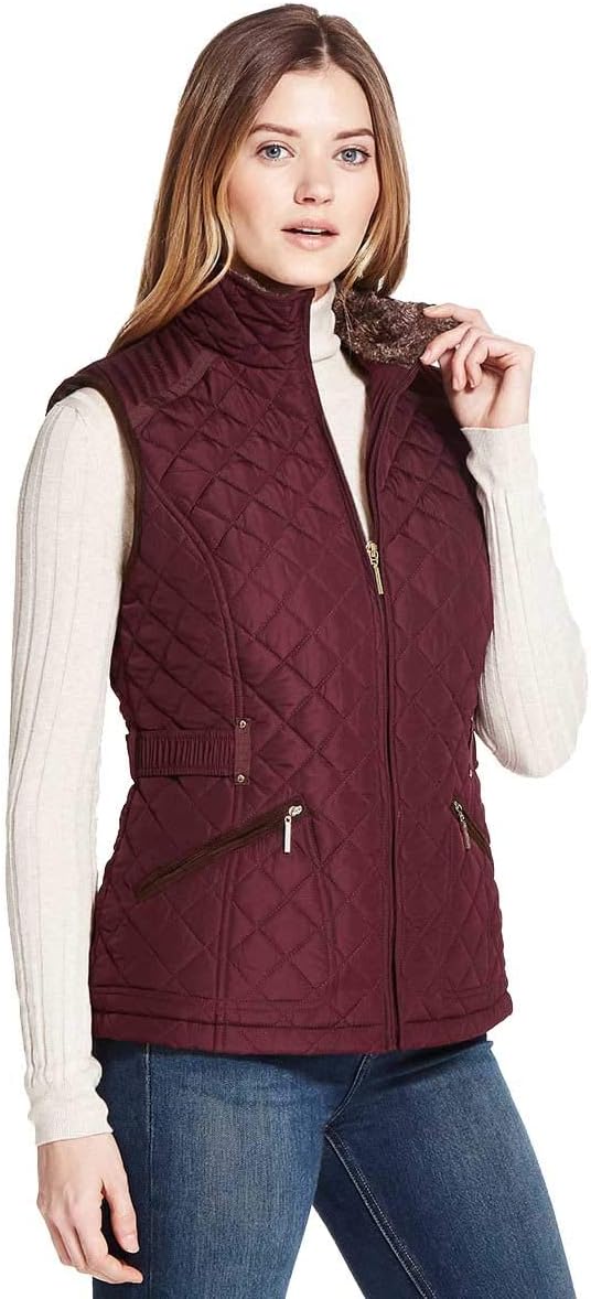 Weatherproof Ladies' Ultra Soft Cozy Lining Quilted Vest Red L