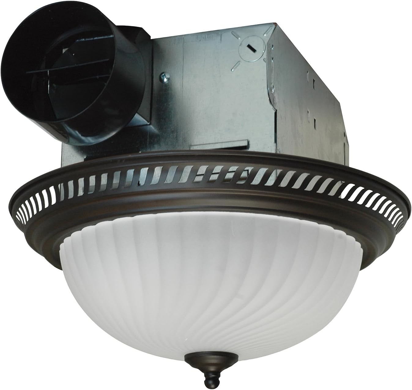 Air King DRLC701 Round Bath Fan with Light, Bronze - Built In Household ...