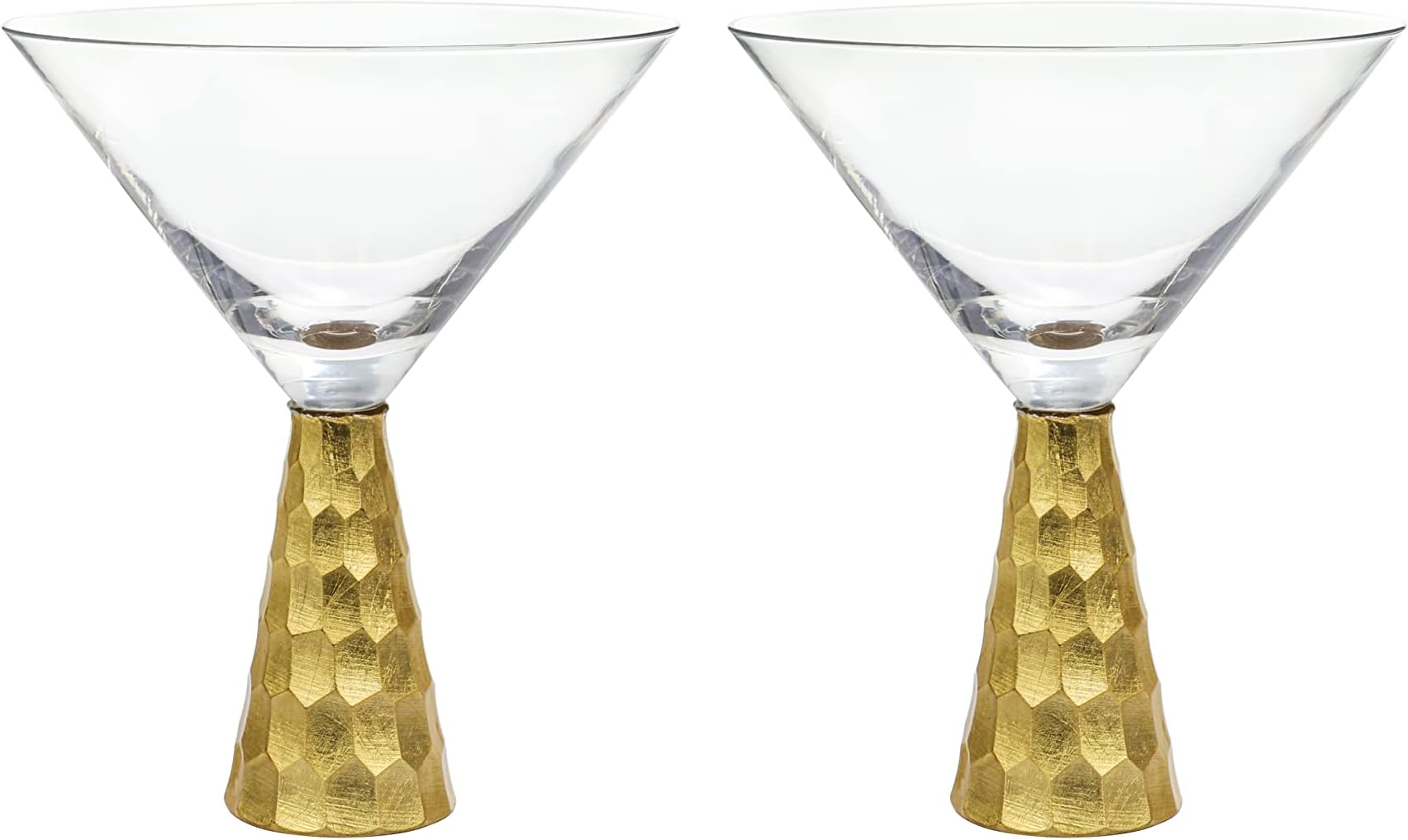 Amazon.com | MyGift 8-Ounce Modern Metallic Gold Tone Martini Glasses ...