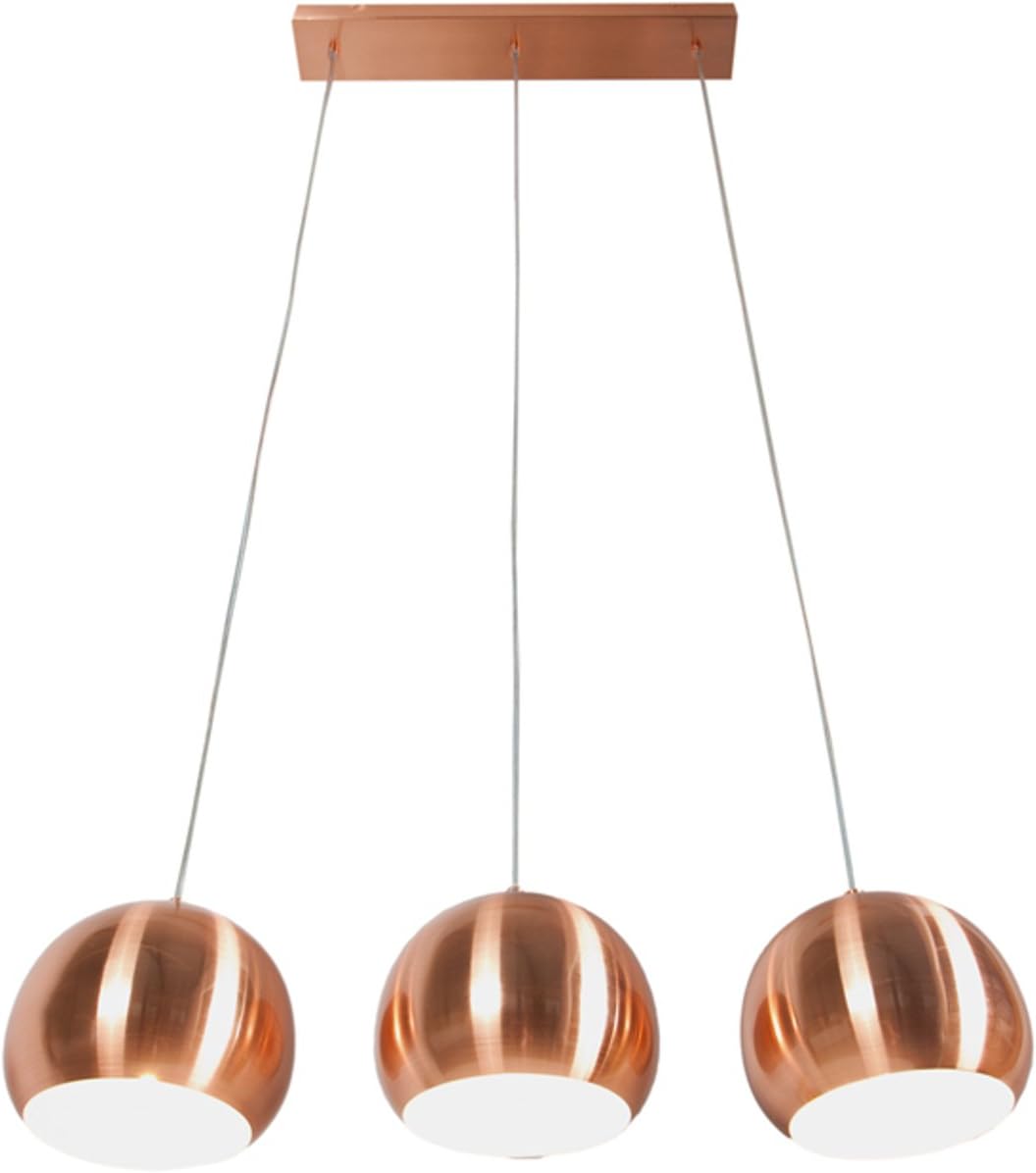 Invicta Interior 22975 Hängeleuchte Copper Ball 3er, höhenverstellbar ...