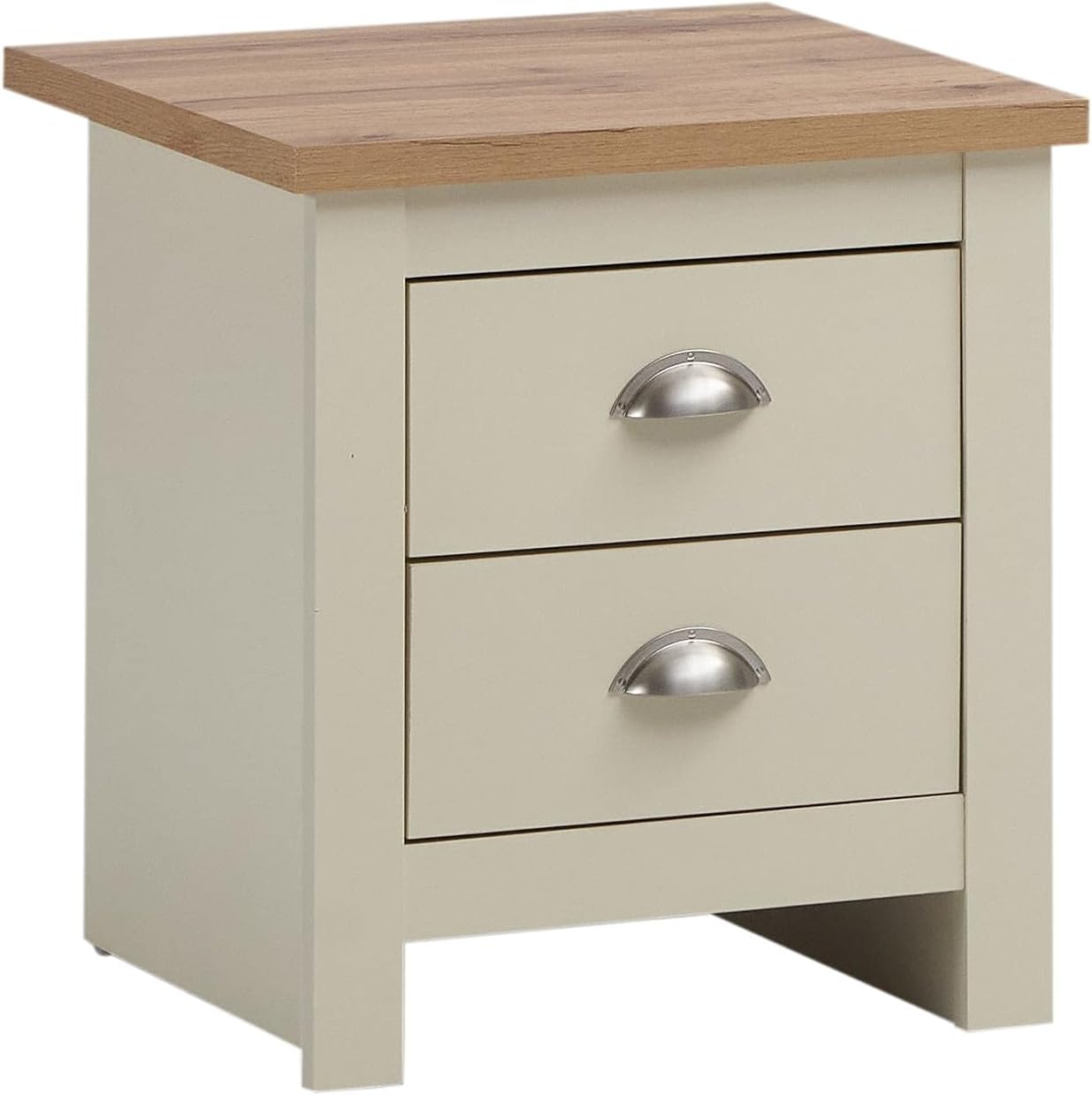 Timber Art Design UK Lisbon Bedside Lamp Table with 2 Drawer Nightstand ...