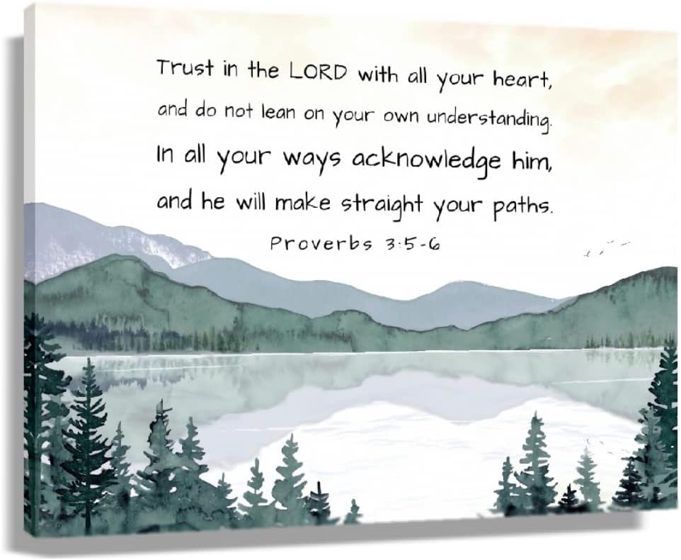 Amazon.com: Proverbs 3 5-6 Bible Verse Wall Art Trust in The Lord with ...
