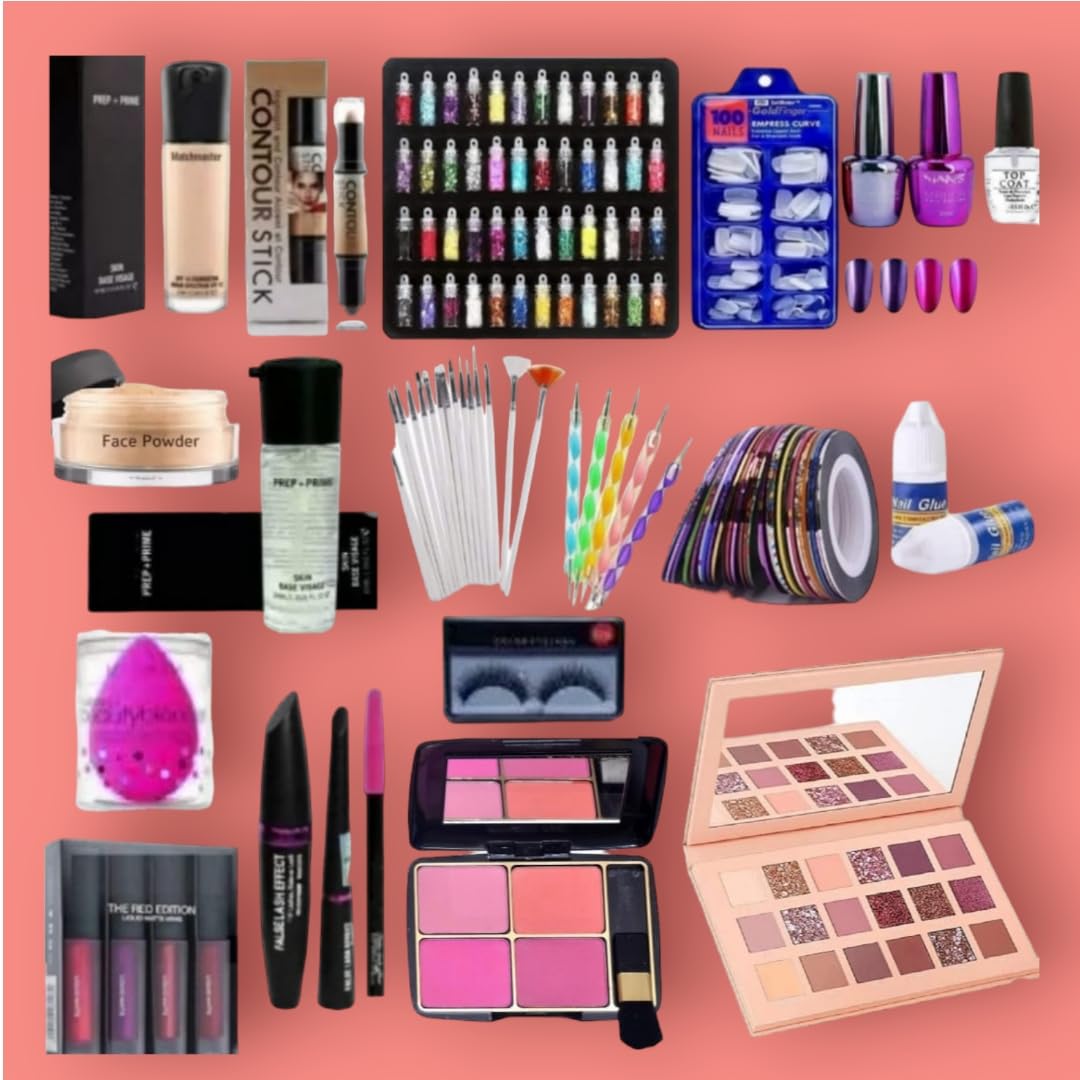 HUDA ZONE Beauty Parlour Makeup Combo Kits & Nail Art Kit For Women ...