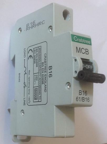 Crabtree 61/B16 MCB | Version with Switch in centre of MCB | Very Pale ...
