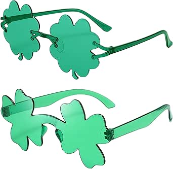 Amazon.com: 2 Pairs Green St Patricks Day Glasses for Women Men, St ...