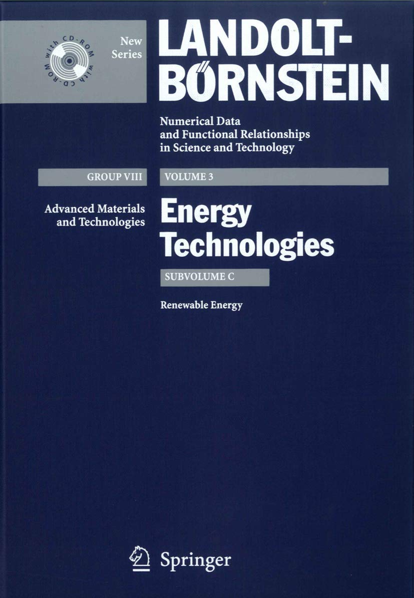 Renewable Energy: 3C (Landolt-Börnstein: Numerical Data and Functional ...