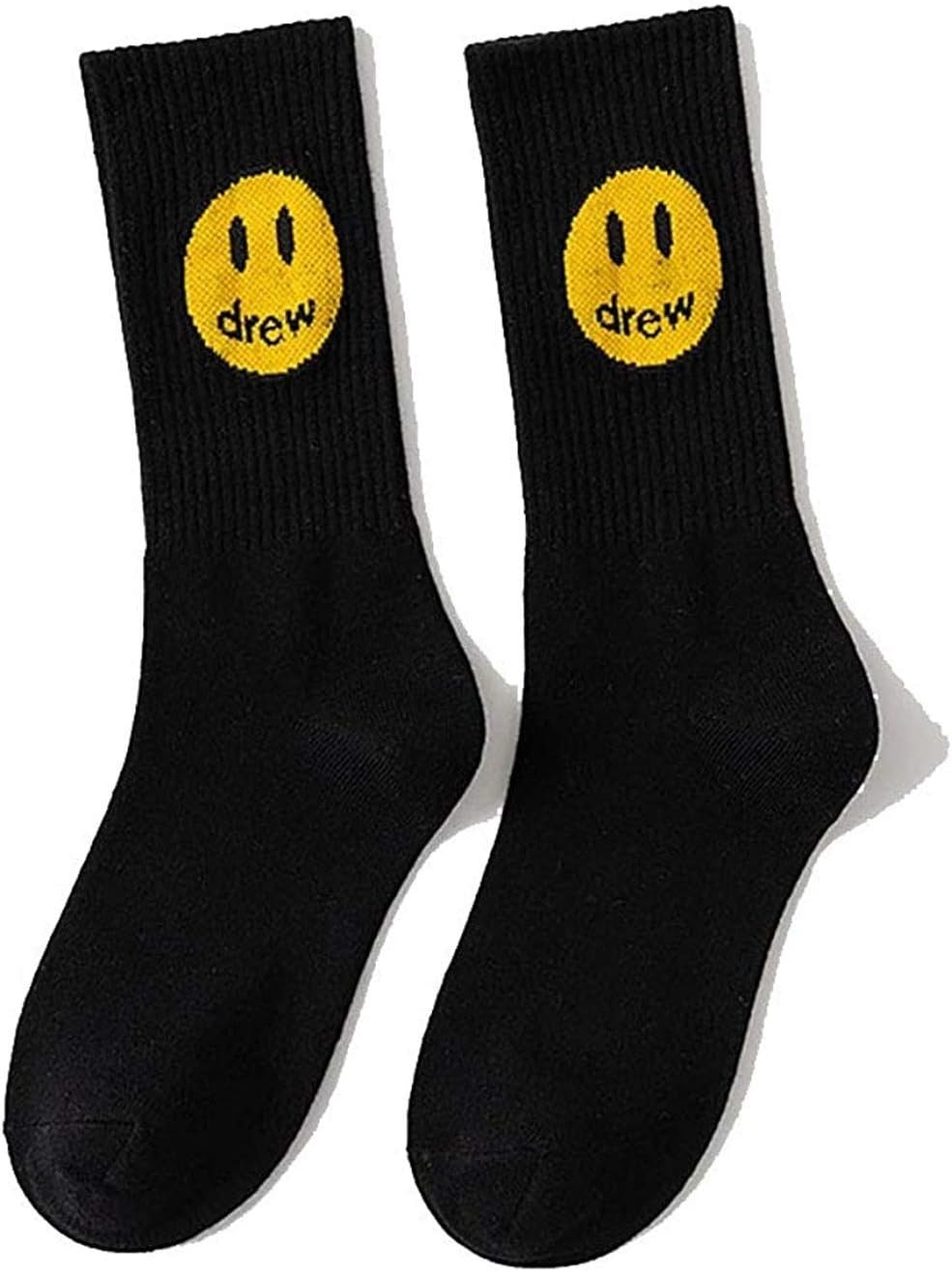 Fashion 2 Pairs Of Unisex Drew House Socks Bieber Smiley Face Socks ...