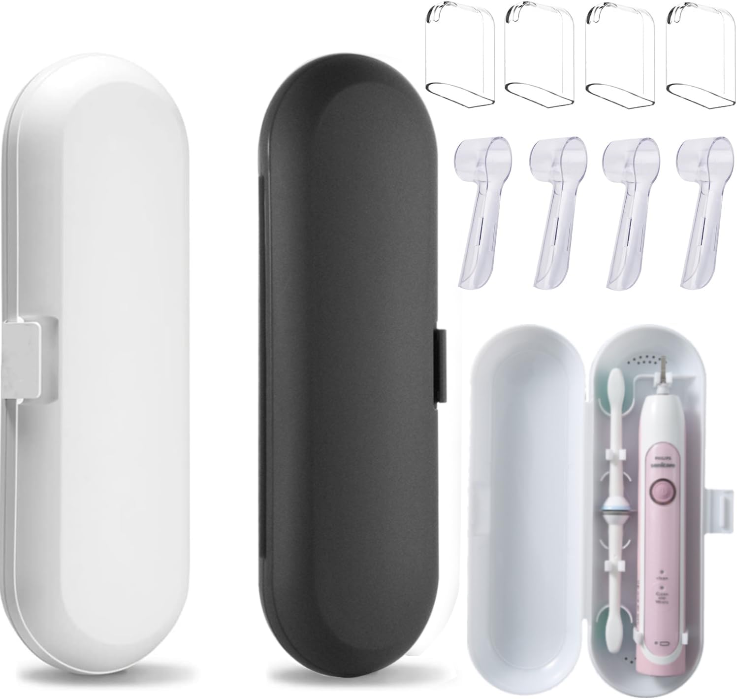 Amazon.com: Mdforme 2 Pack Plastic Electric Toothbrush Travel Case ...