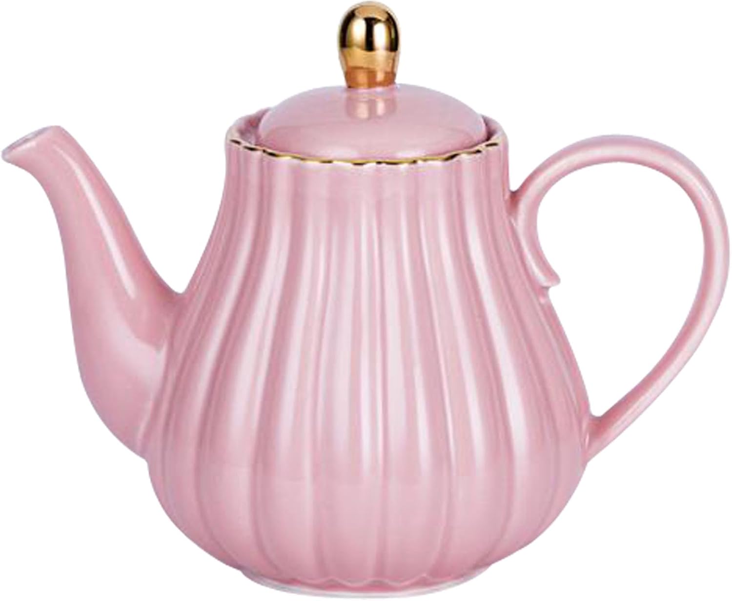 Amazon.com | Jusalpha Pink Porcelain Teapot, Ceramic Teapot with ...