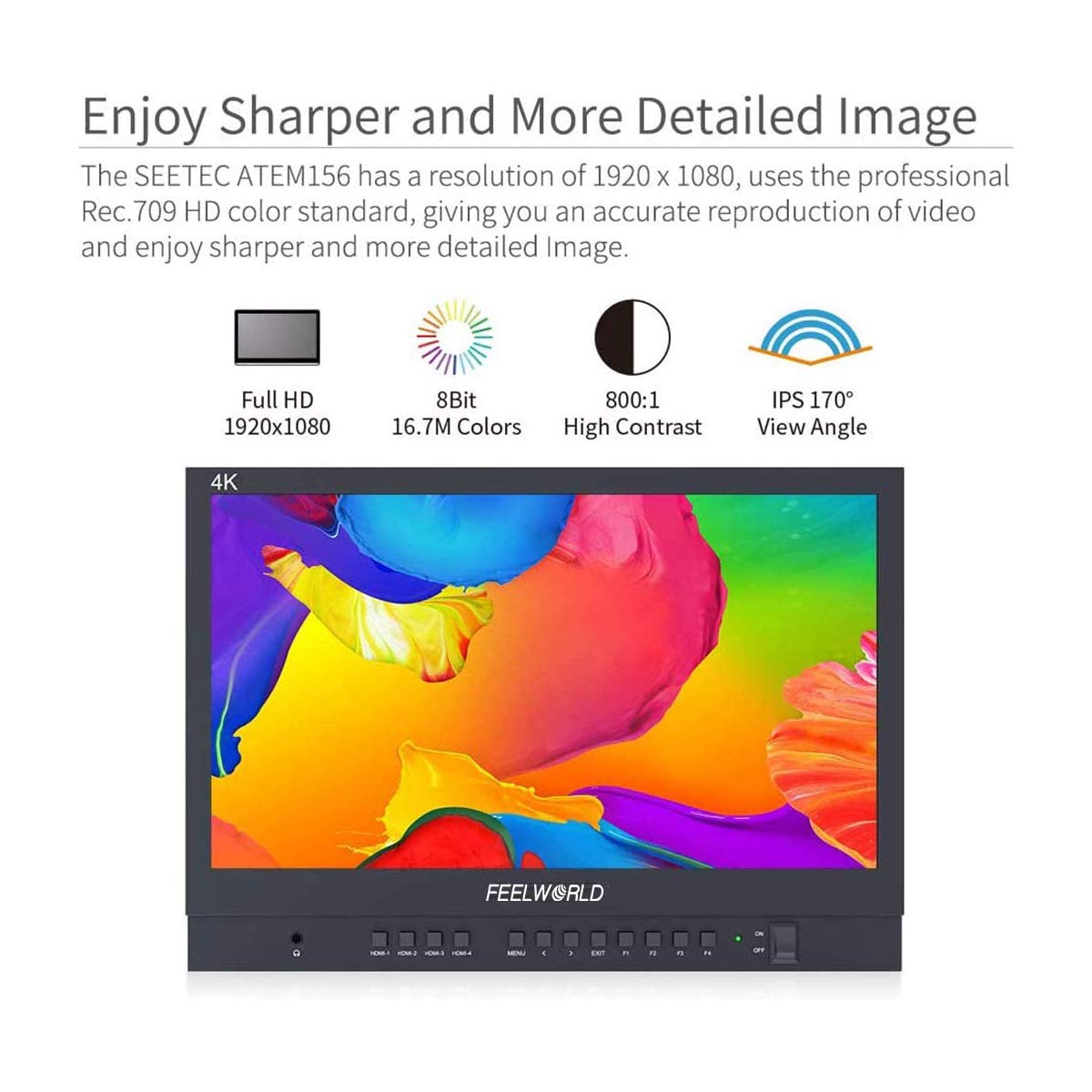 SEETEC ATEM156 15.6 Inch Live Streaming Broadcast Director Monitor with ...