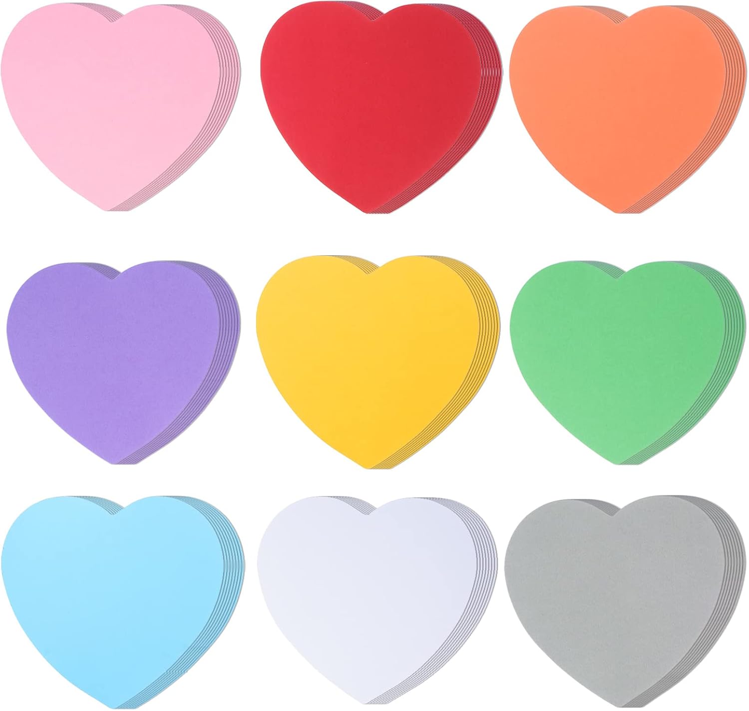 Amazon.com: 72 Pcs Heart Cutouts - 6 Inch Heart Shaped Cards - Assorted ...