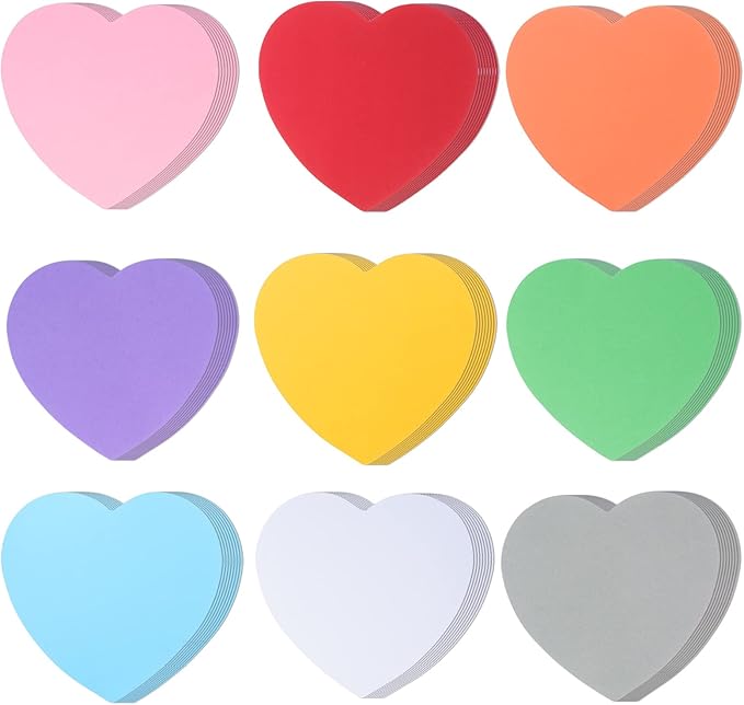 Amazon.com: 72 Pcs Heart Cutouts - 6 Inch Heart Shaped Cards - Assorted ...