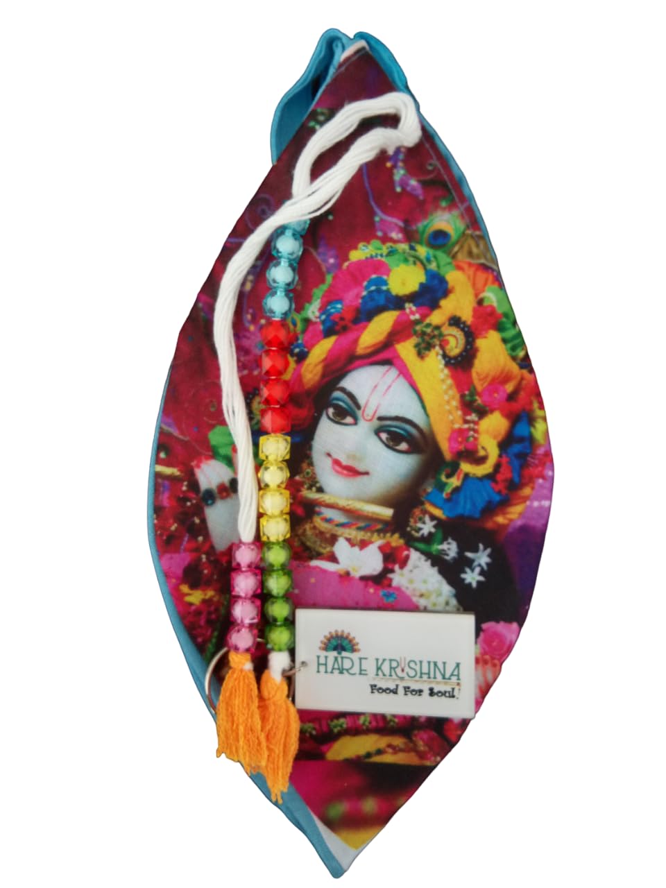 Hare Krishna Food For Soul Krishna Printed Jaap Mala Bag for Men ...