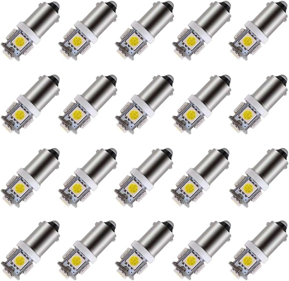 Amazon.com: BlyilyB - Pack of 20 - White BA9S T11 T4W 64111 Miniature ...