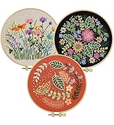 KATUMO Embroidery Kit, 3 Sets Embroidery Starter Kit with Patterns ...
