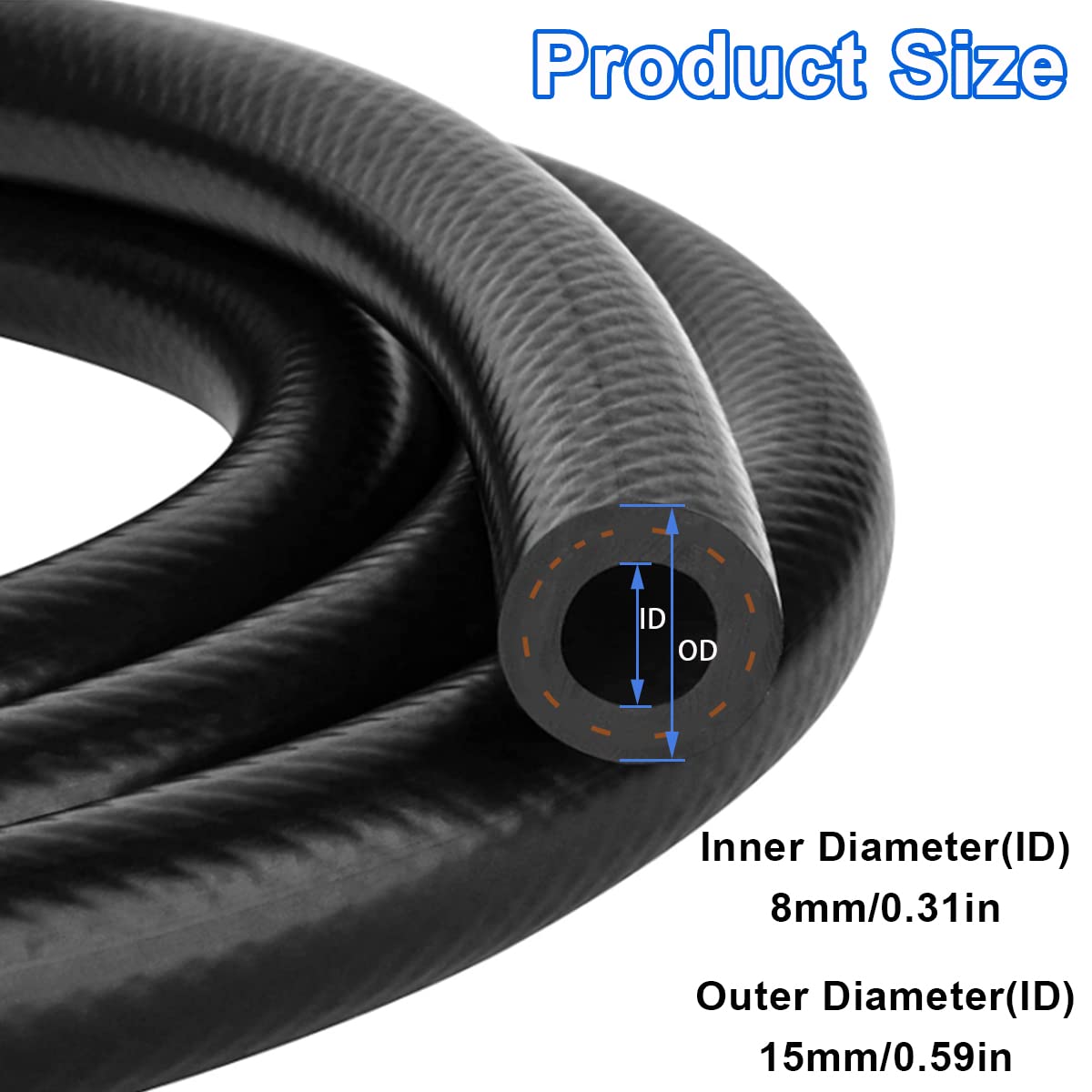 Snapklik.com : Tnisesm 5/16"(8MM) Inch ID Fuel Line Kits, 2 Meter / 6 ...