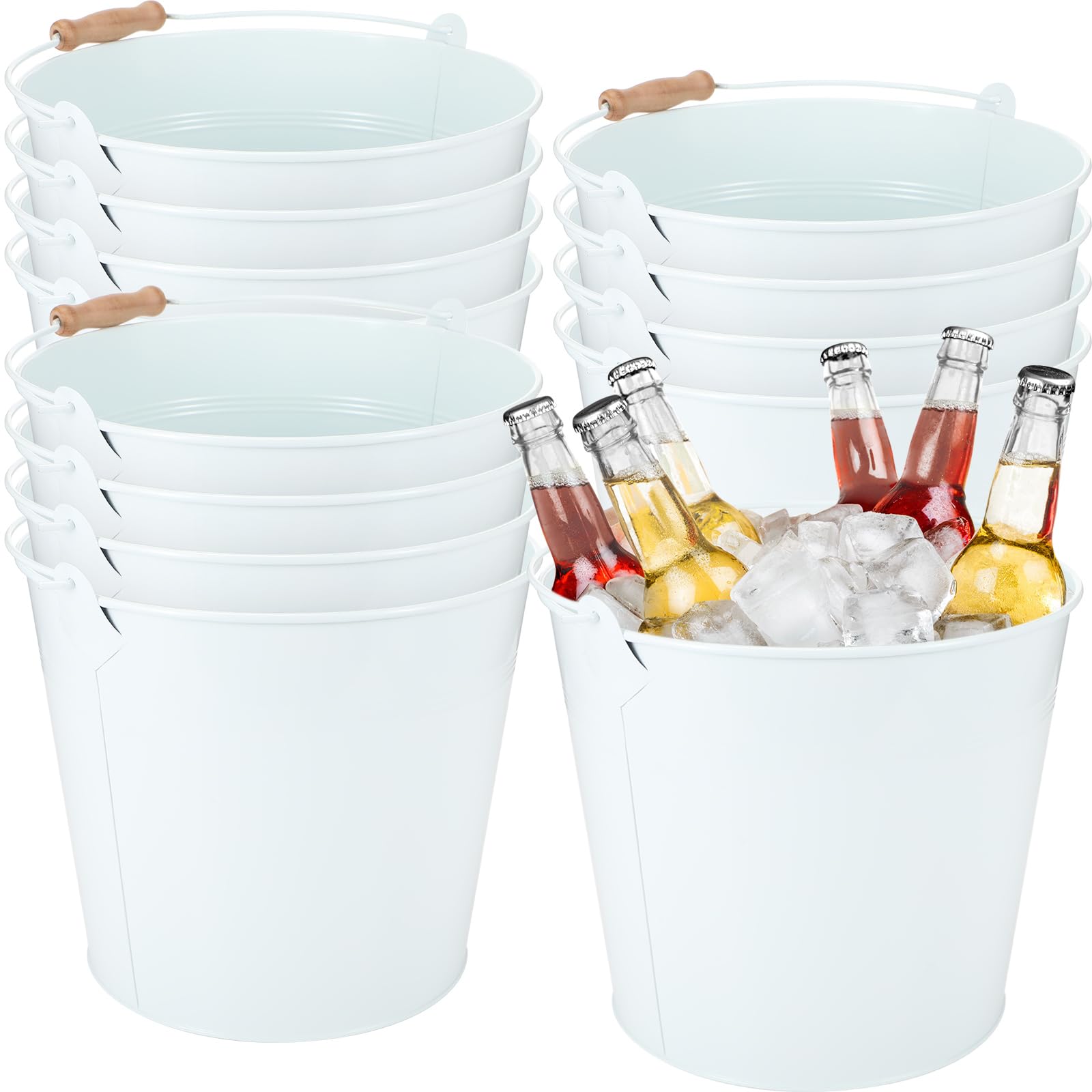 Amazon.com: Didaey 12 Pcs Large Galvanized Metal Buckets with Handle 10 ...
