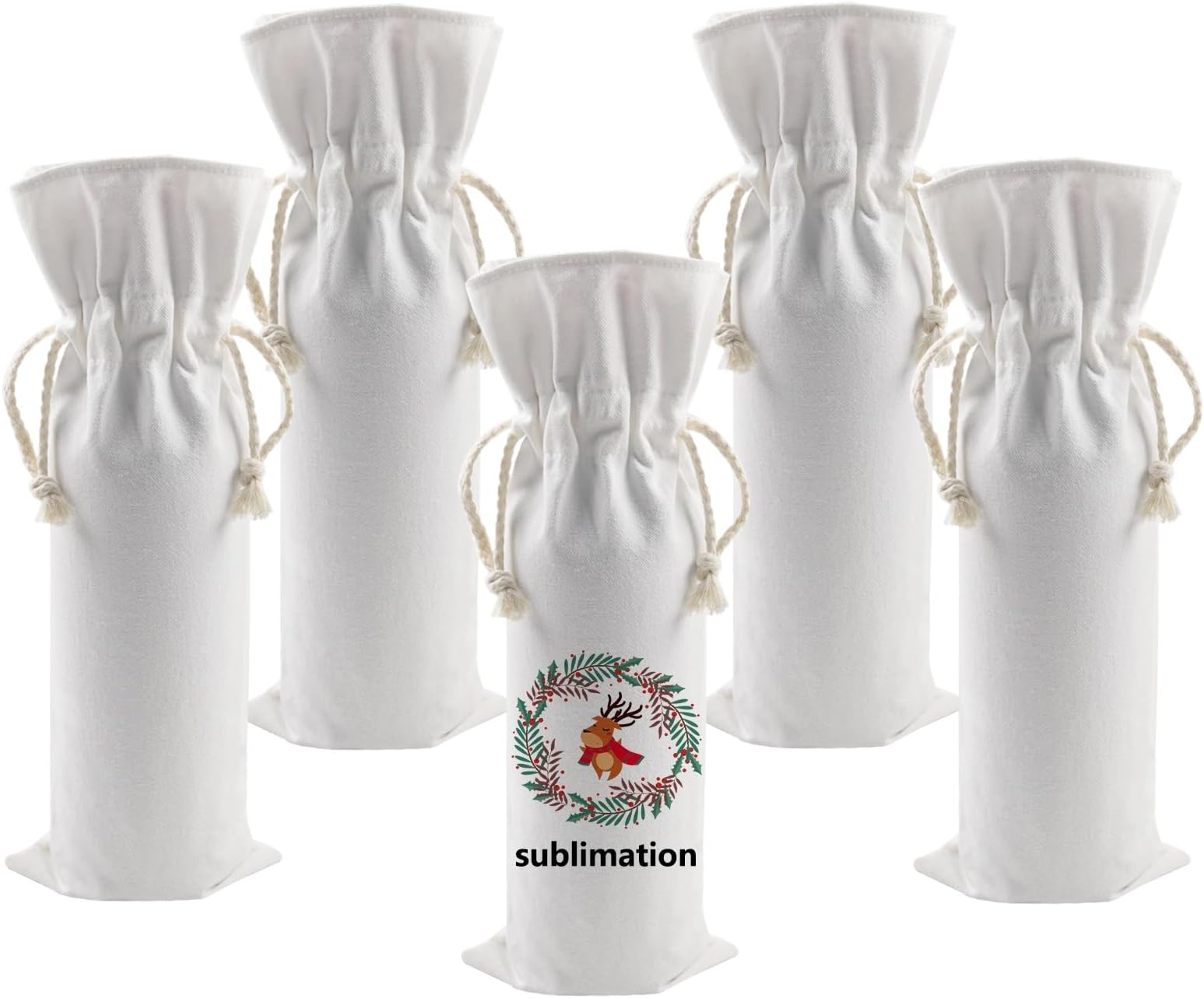 Amazon.com | OKBA 5 PCS Sublimation Wine Gift Bag Blank, Canvas Wine ...