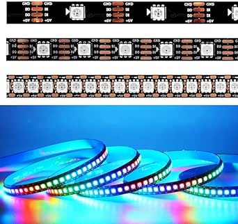 Amazon.com: TOPXCDZ WS2813(WS2812B Update) Smart RGB Pixels Led Strip ...