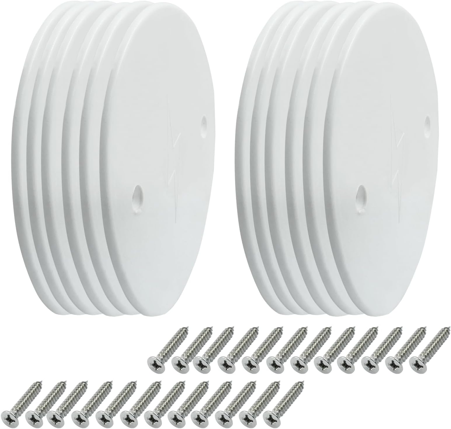 Unlorspy 12 Pcs White Plastic Ceiling Blank, 4 inch Flat Round Wall ...