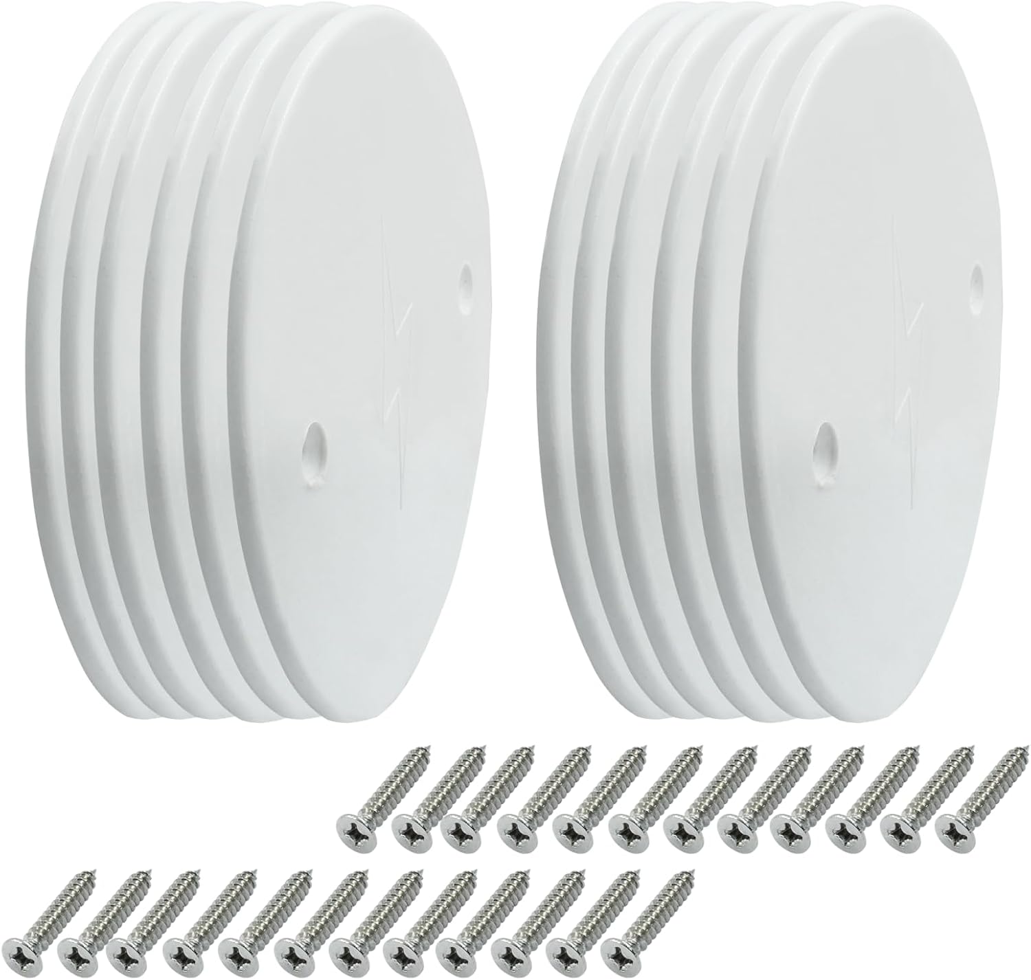 Unlorspy 12 Pcs White Plastic Ceiling Blank, 4 inch Flat Round Wall ...