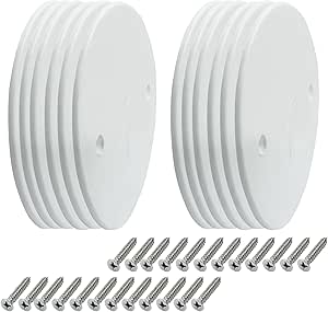 Unlorspy 12 Pcs White Plastic Ceiling Blank, 4 inch Flat Round Wall ...