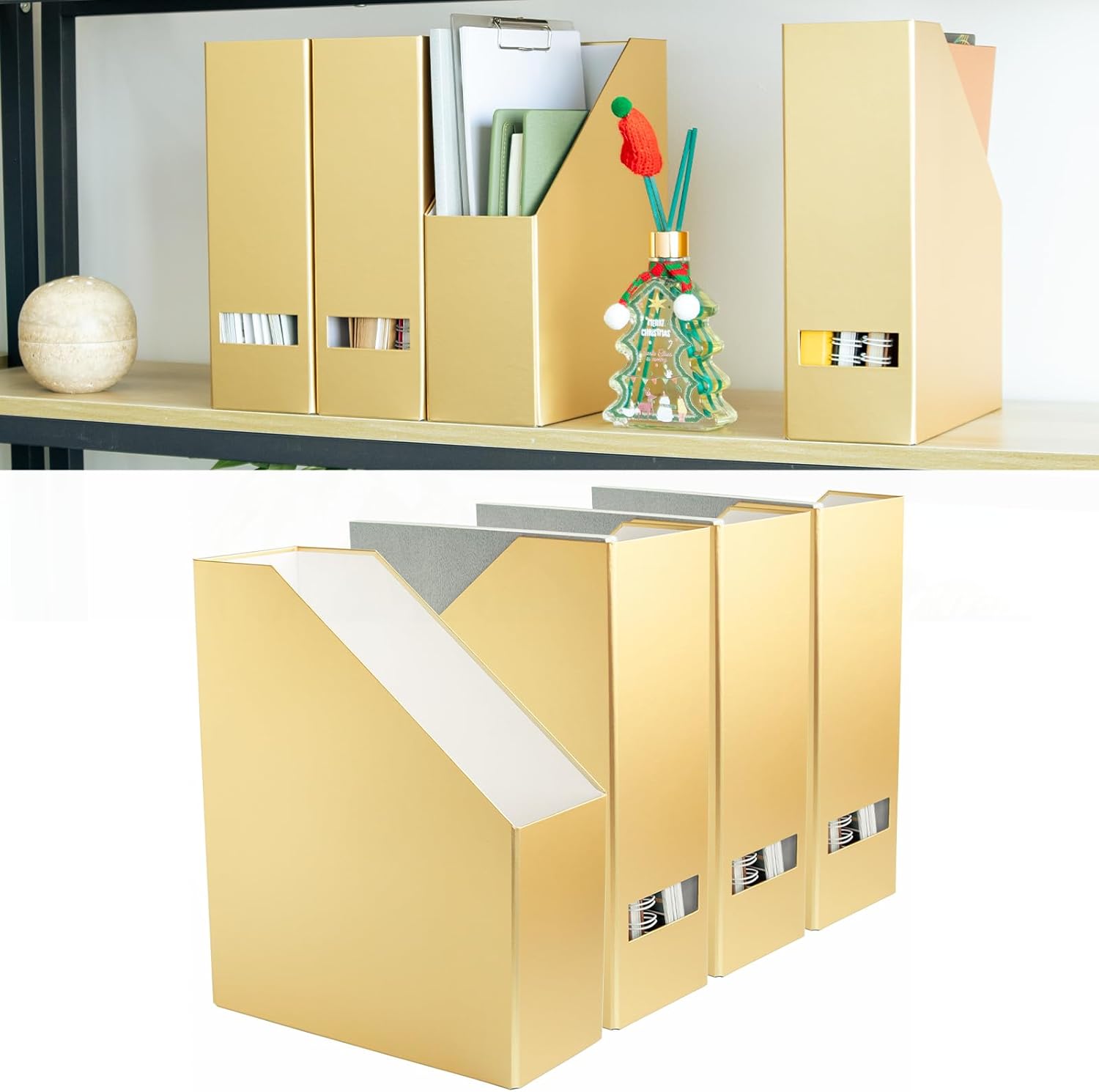 Amazon.com : LifeSto Gold Magazine Holder - File Holder and Desk ...
