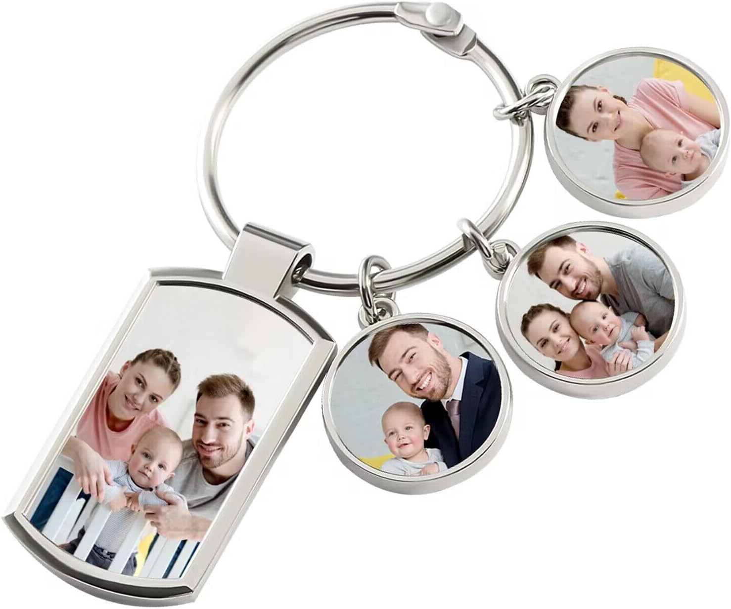Personalized Photo Keychain Customizable Text Key Chain Alloy Pendant ...
