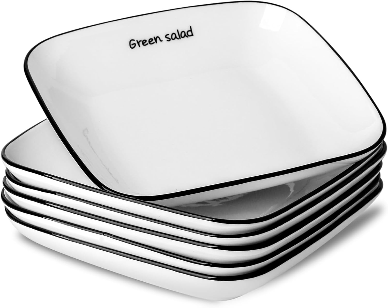 Amazon.com | Samsle Porcelain 8 inches Dinner Plates set of 6,Ceramic ...