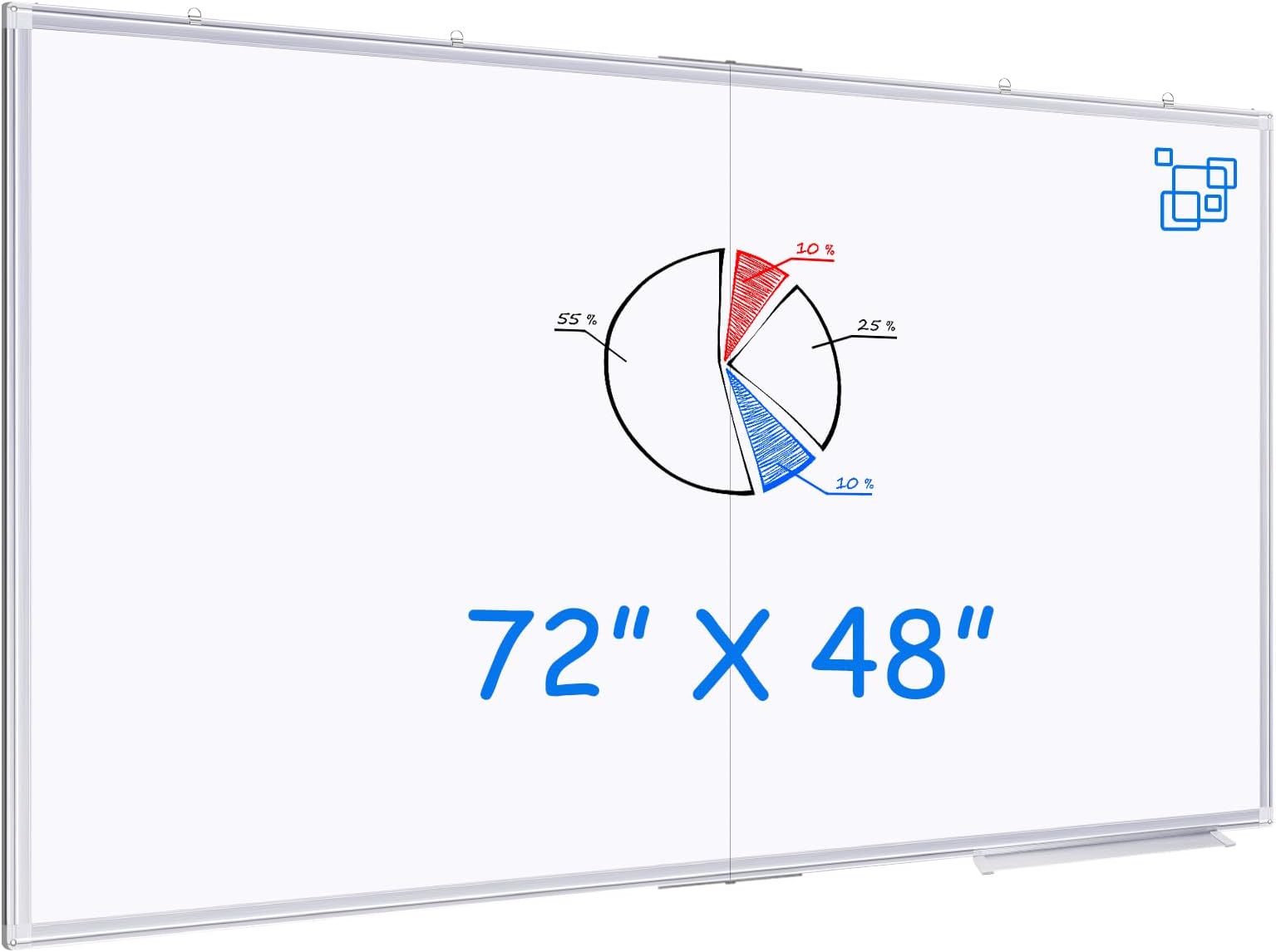 Maxtek White Board, 72"X48" Large Dry Erase Board for Wall, Foldable 6 ...