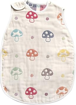 Amazon.co.jp: 10mois(ディモワ) - Hoppetta ふくふくガーゼ(6重ガーゼ) トドラーキッズスリーパー コットン100% 2~7歳頃まで champignon 着丈 ...