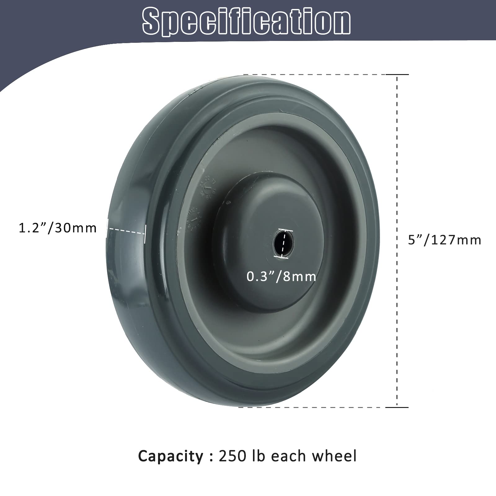 Snapklik.com : MYFULLY 5" Shopping Cart Replacement Wheels Kit ...