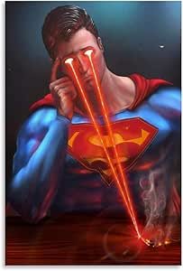 Superman Laser Eye Shot to The Desktop Cork Board Canvas Wall Art ...