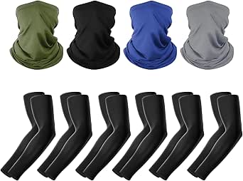 4 Pack Neck Gaiter Breathable Bandana Mask for Outdoor Protection & 6 ...