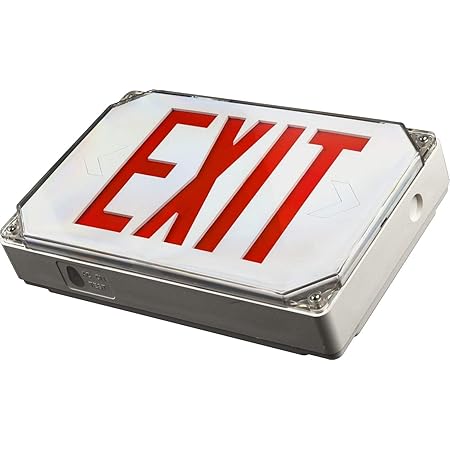 Amazon.com: LEONLITE Red Outdoor LED Exit Sign, Wet Location Emergency ...
