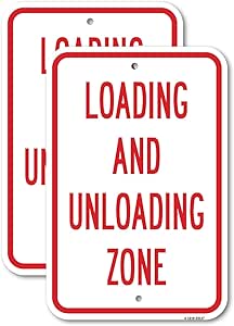 Amazon.com : (2 Pack) Loading and Unloading Zone | 12" X 18" Heavy ...