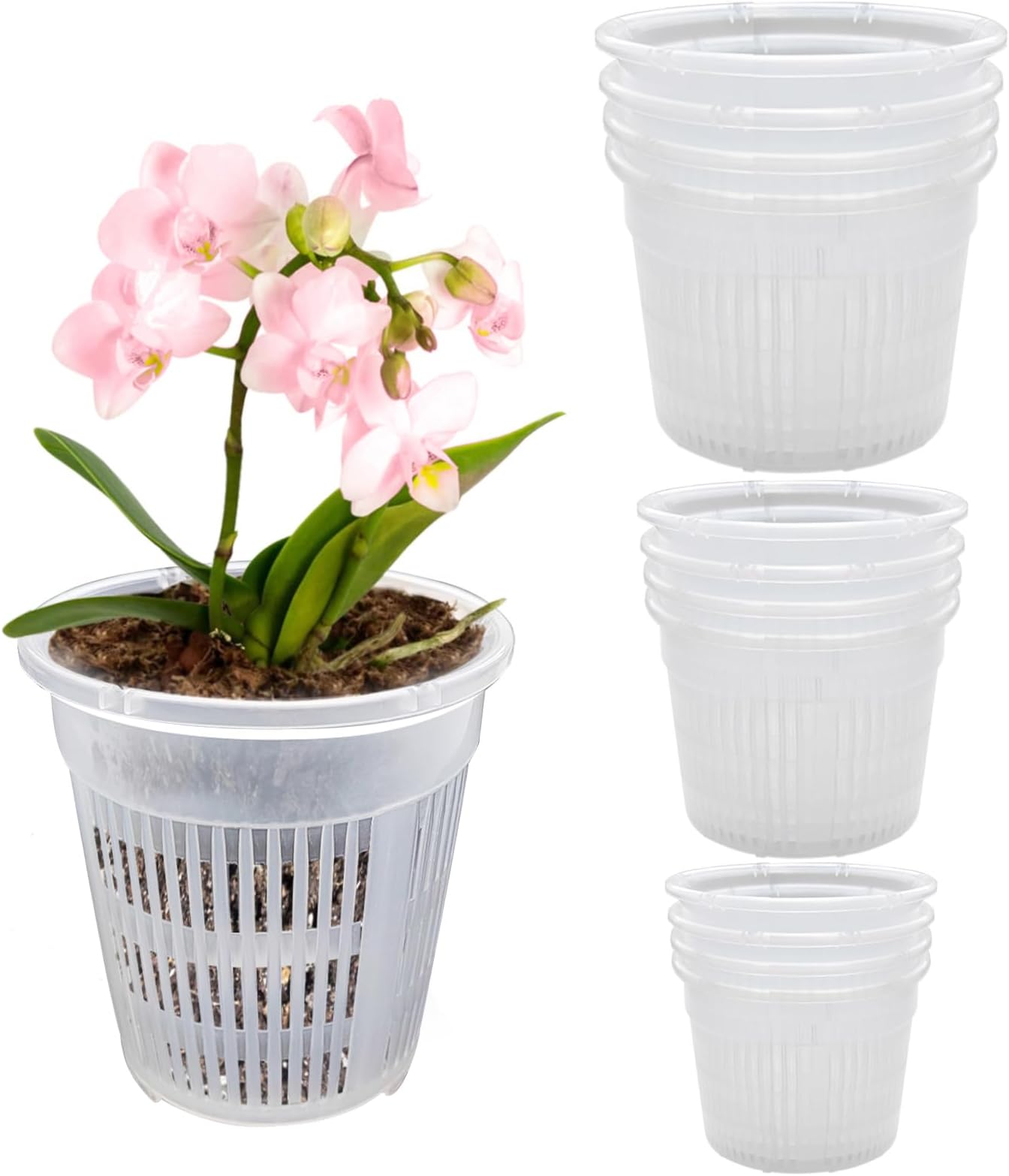 Amazon.com: Clear Orchid Pots for Repotting, Orchid Pot with Holes and ...