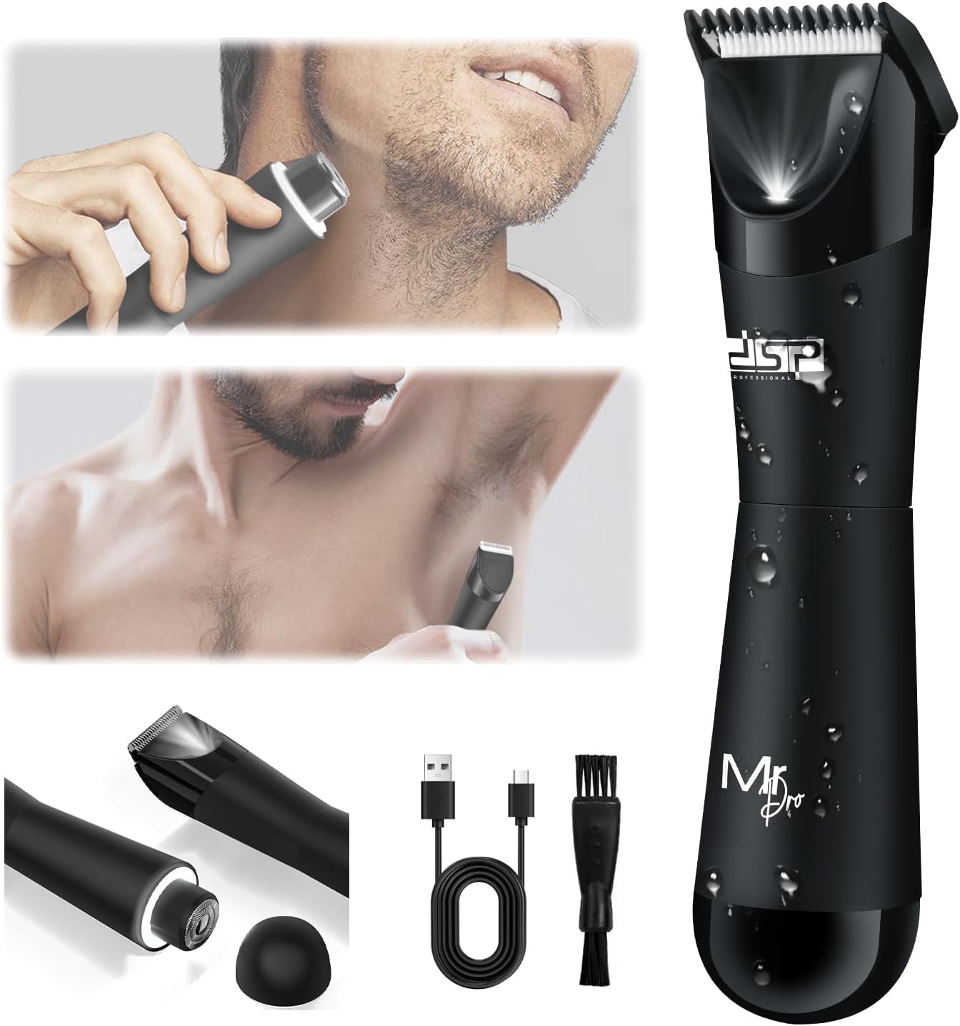 Amazon.com: DSP 2 in 1 Mens Groin Trimmer Mens Pubic Hair Trimmer Men ...