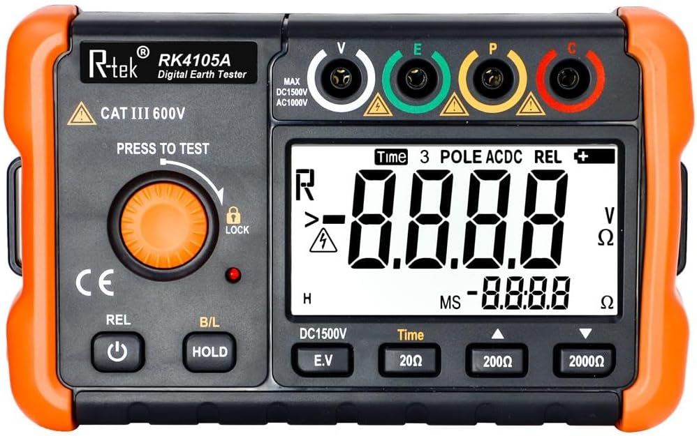R-TEK Digital Earth Tester Insulation Resistance Tester Ground ...