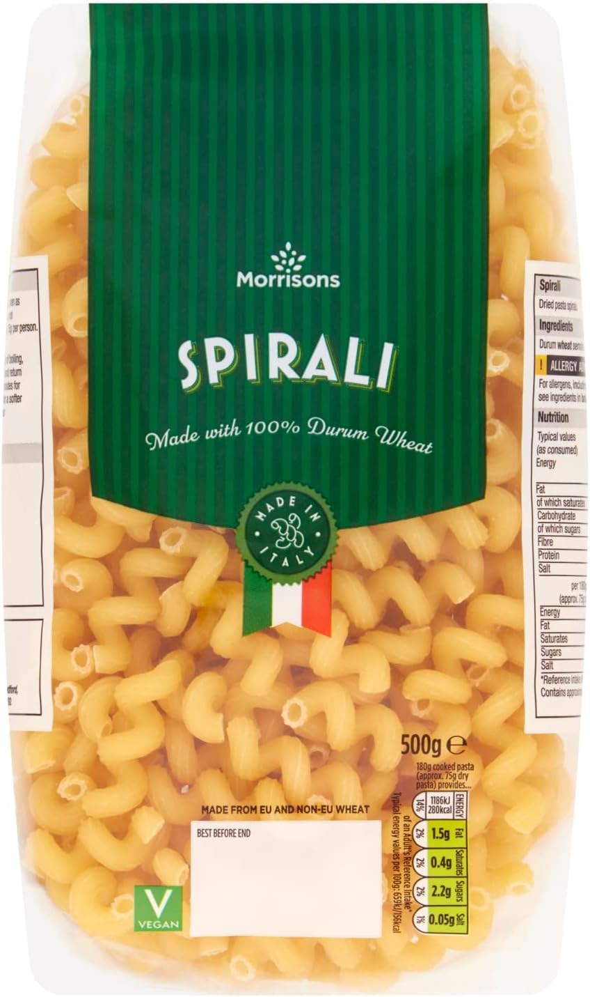 Morrisons Spirali Pasta, 500g : Amazon.co.uk: Grocery