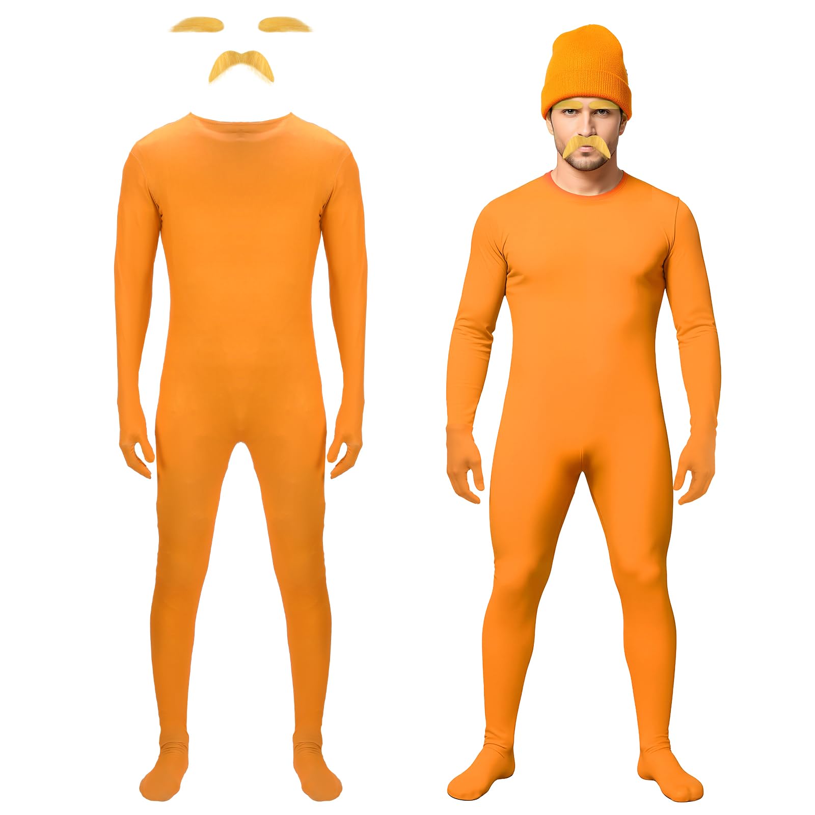 Snapklik.com : Coume Open Face Full Orange Bodysuit Costume