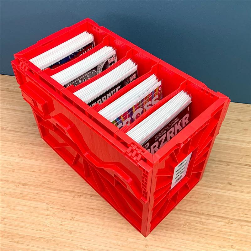 Snapklik.com : BCW Short Comic Book Bin, Red 5 Pack - For 150 Standard ...