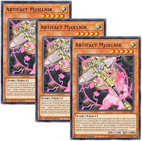 Amazon.co.jp: 【 3枚セット 】遊戯王 英語版 EXFO-EN028 Artifact Mjollnir アーティファクト－ミ ...