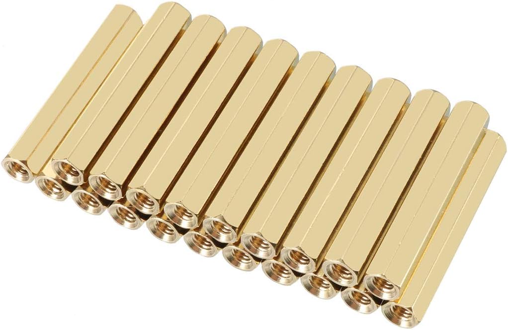 Amazon.com: uxcell 20pcs Brass Straight PCB Pillar Female Thread Hex ...