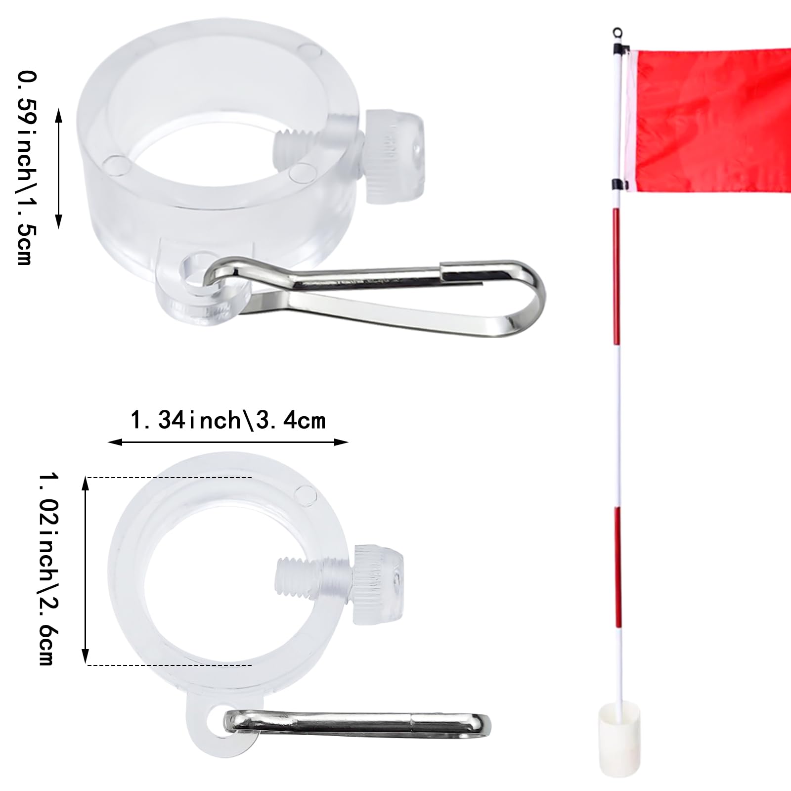 Snapklik.com : Capiant 4 Pack Plastic Flag Pole Ring