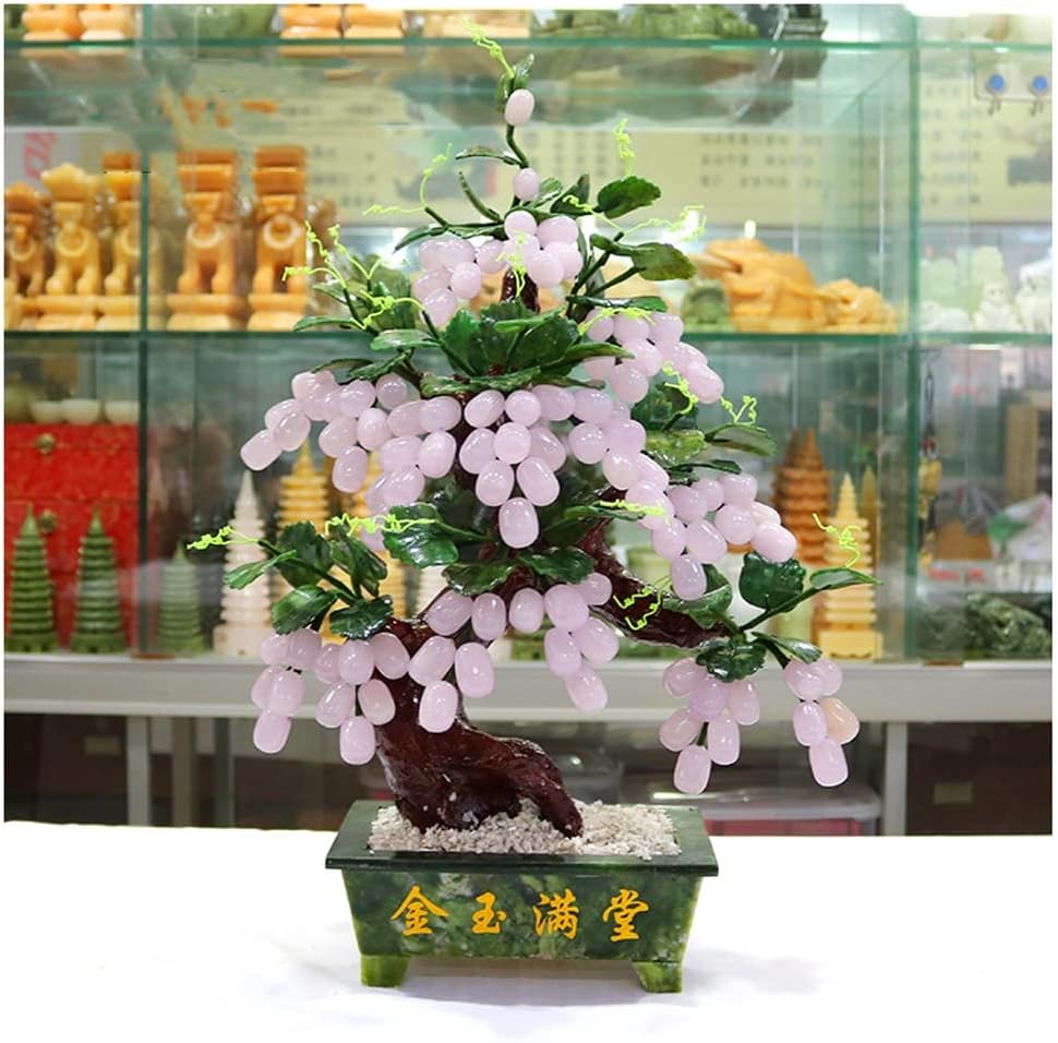 Amazon.com: Crystals Tree Natural Jade Potted Grape Vine Jade Fortune ...