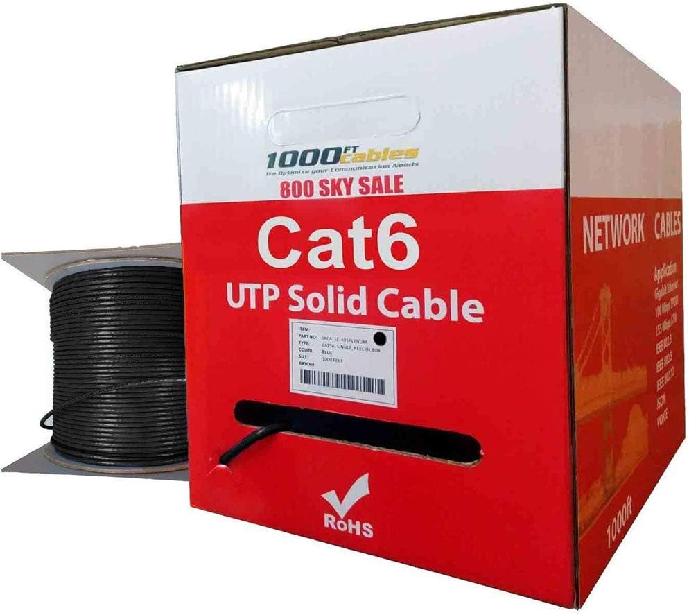 Amazon.com: 1000FTCables 550MHZ CAT6 Plenum 1000FT Bulk UTP Cable ...