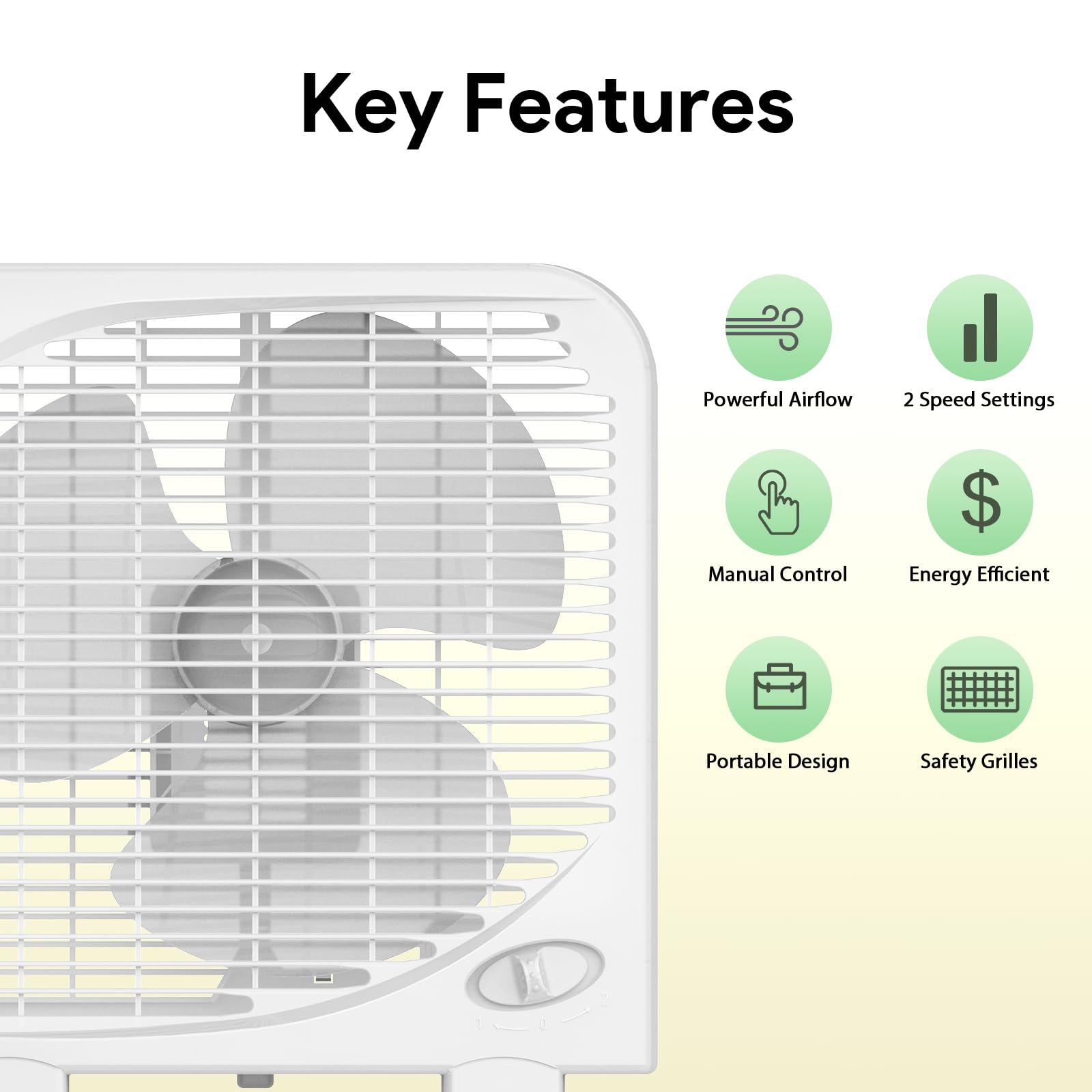 shinic 2 Packs Tabletop Box Fan, 2 Speeds, 10 Inch Table Fan with ...
