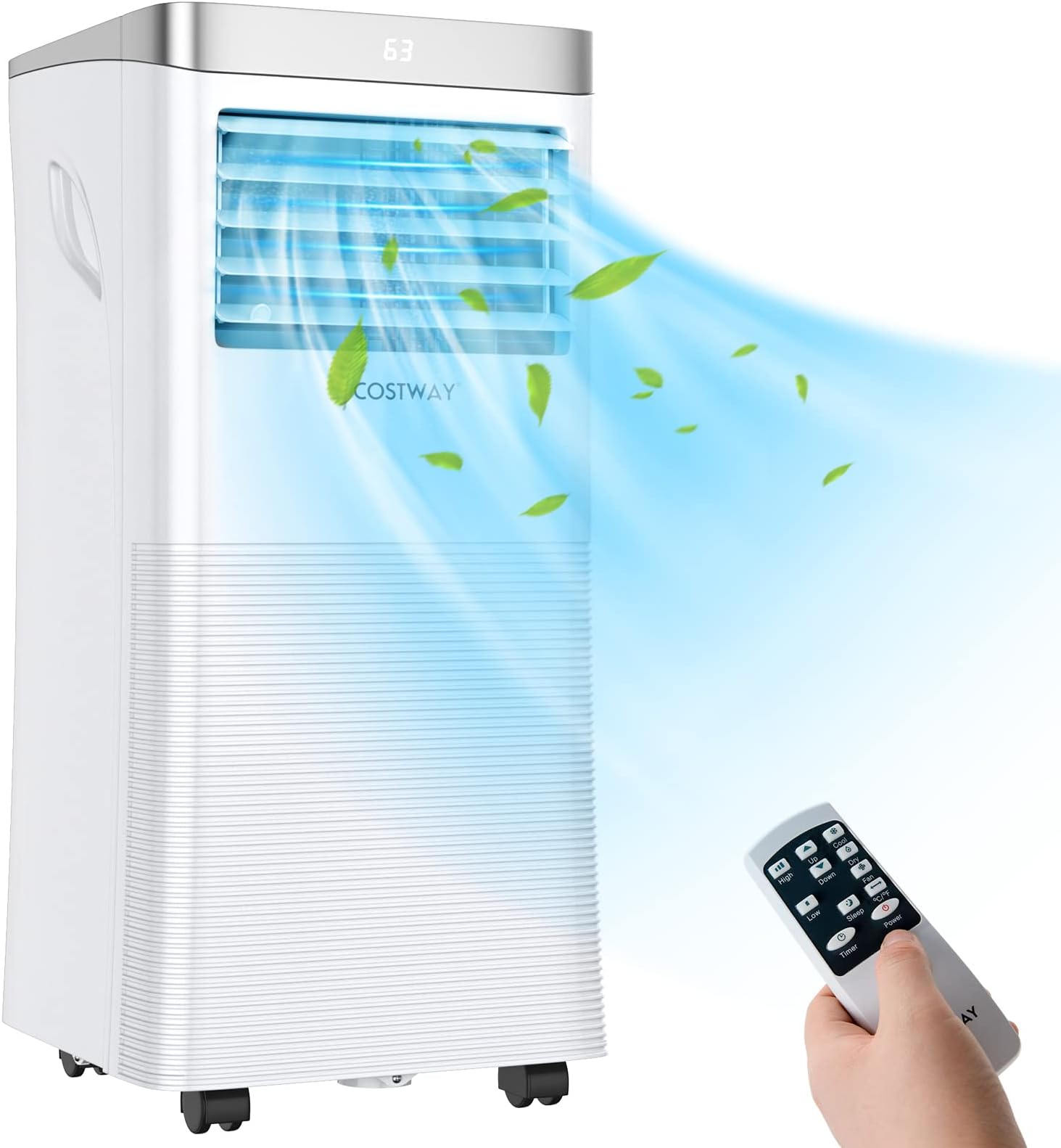 COSTWAY 4 in 1 Portable Air Conditioner, 9000 BTU Mobile Cooler, Fan ...